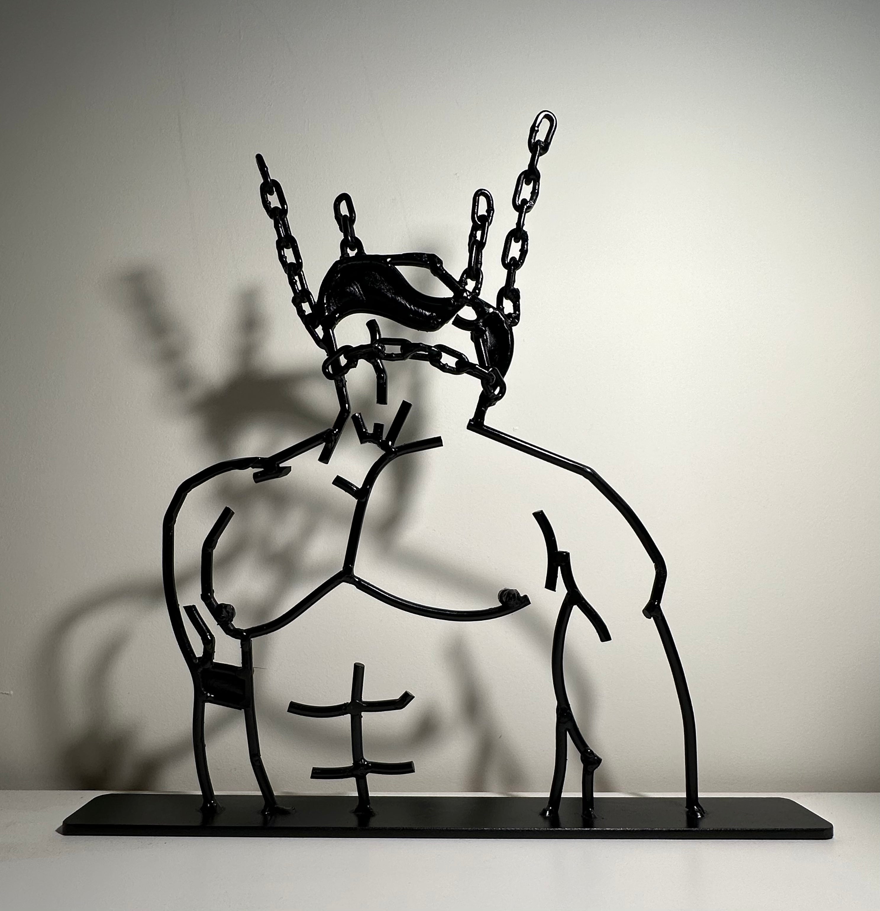 "Daddy's Boy" Steel and Leather Sculpture – Do it for Daddy
